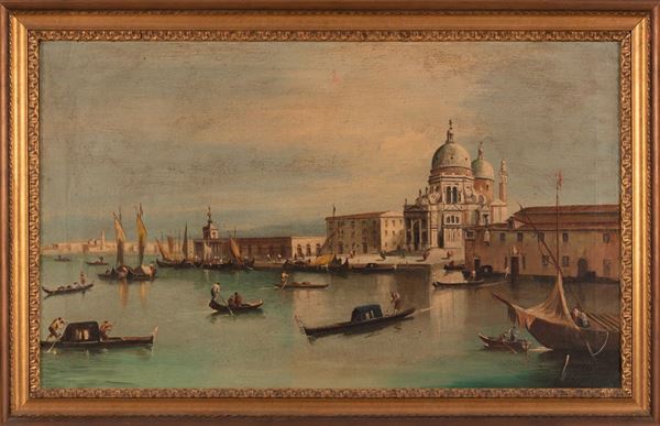 Pittore veneto del XX secolo : Veduta di Venezia con la basilica della ... Pittore veneto del XX secolo : Veduta di Venezia con la basilica della ...